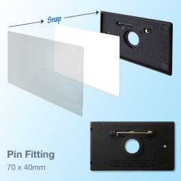 Reusable name badge that you snap-fit together 1st Badge